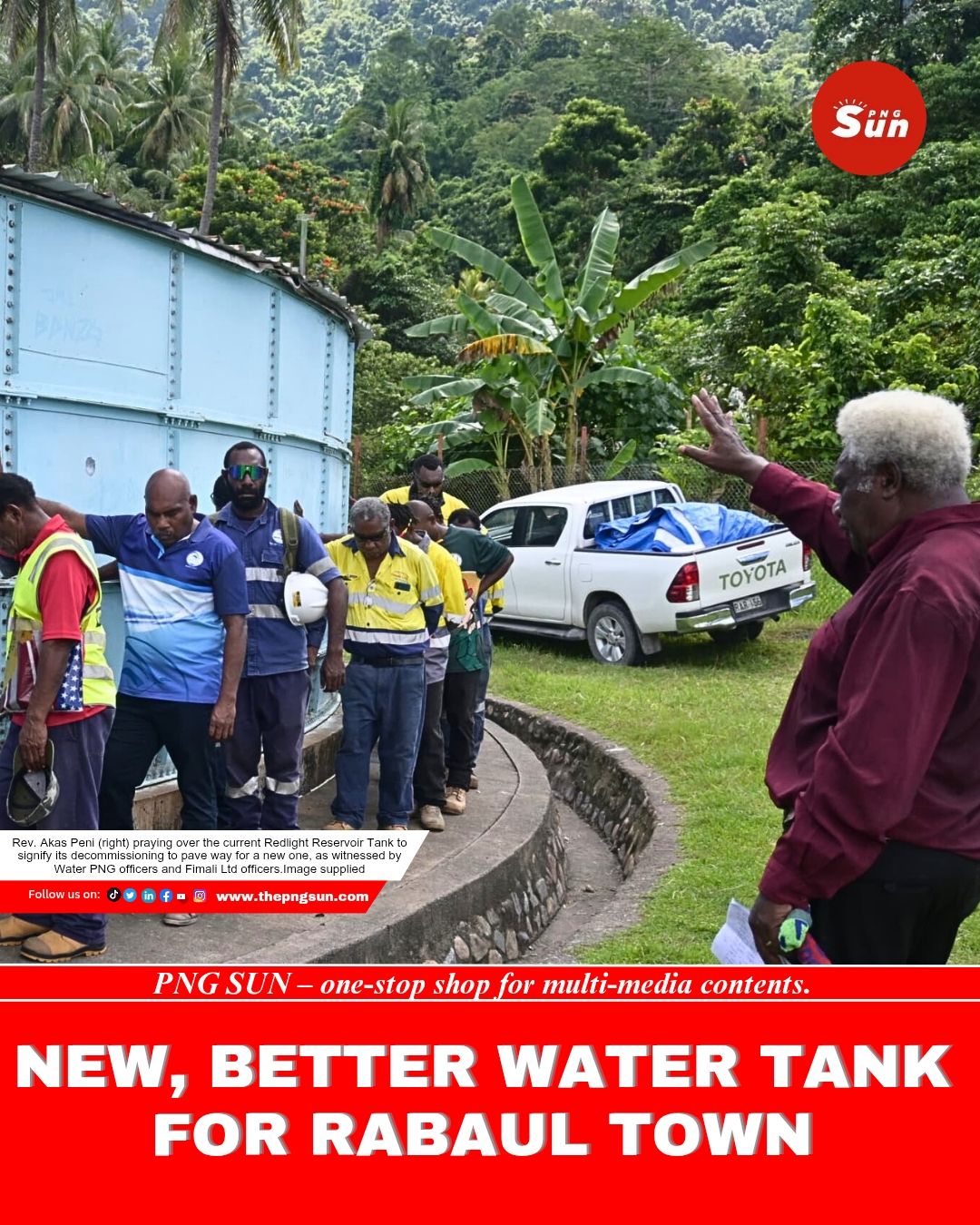 NEW, BETTER WATER TANK FOR RABAUL TOWN