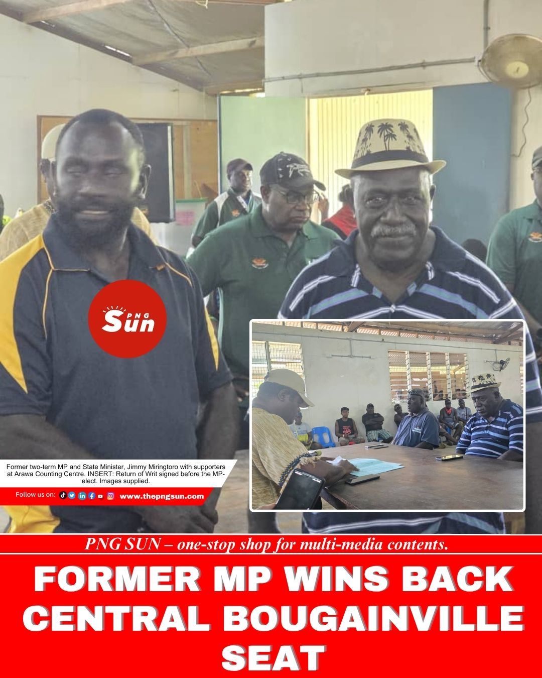 FORMER MP WINS BACK CENTRAL BOUGAINVILLE SEAT